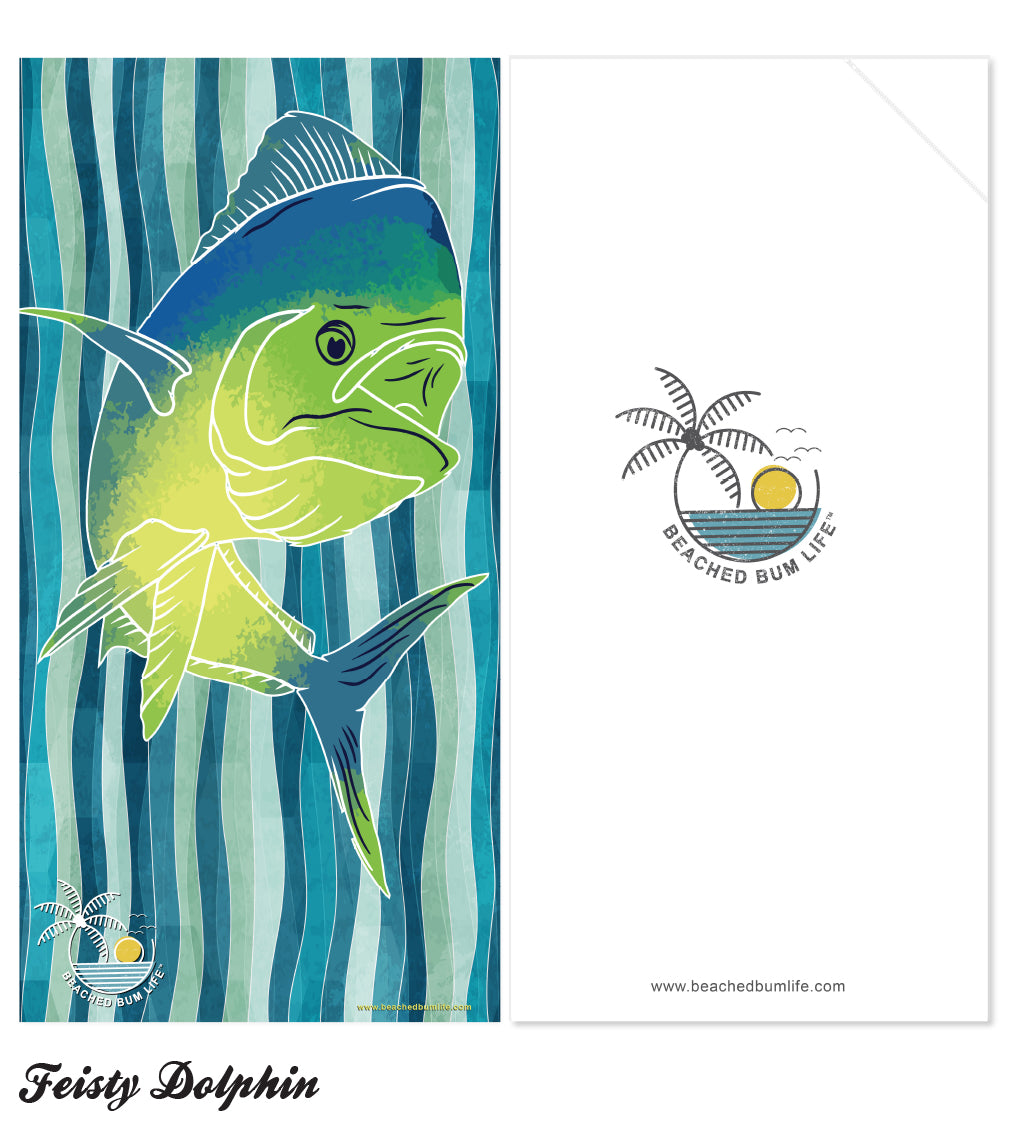 Feisty Dolphin Towel - Beachedbumlife – BeachedBumLLC